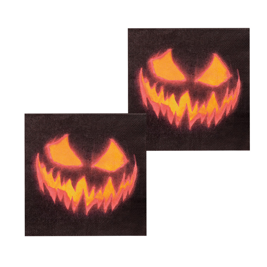 12 Serviettes Citrouille Terrifiante - Déco Table Halloween - Annikids