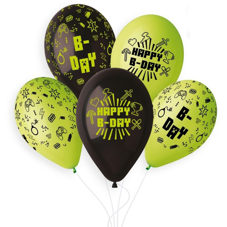 5 Ballons TNT Happy B-Day Ø33cm pour l'anniversaire de votre enfant ...