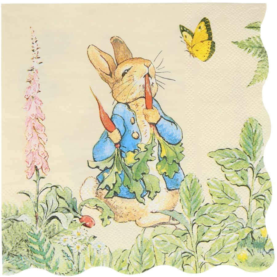 16 Serviettes Meri Meri - Pierre Lapin Dans le Jardin - Annikids