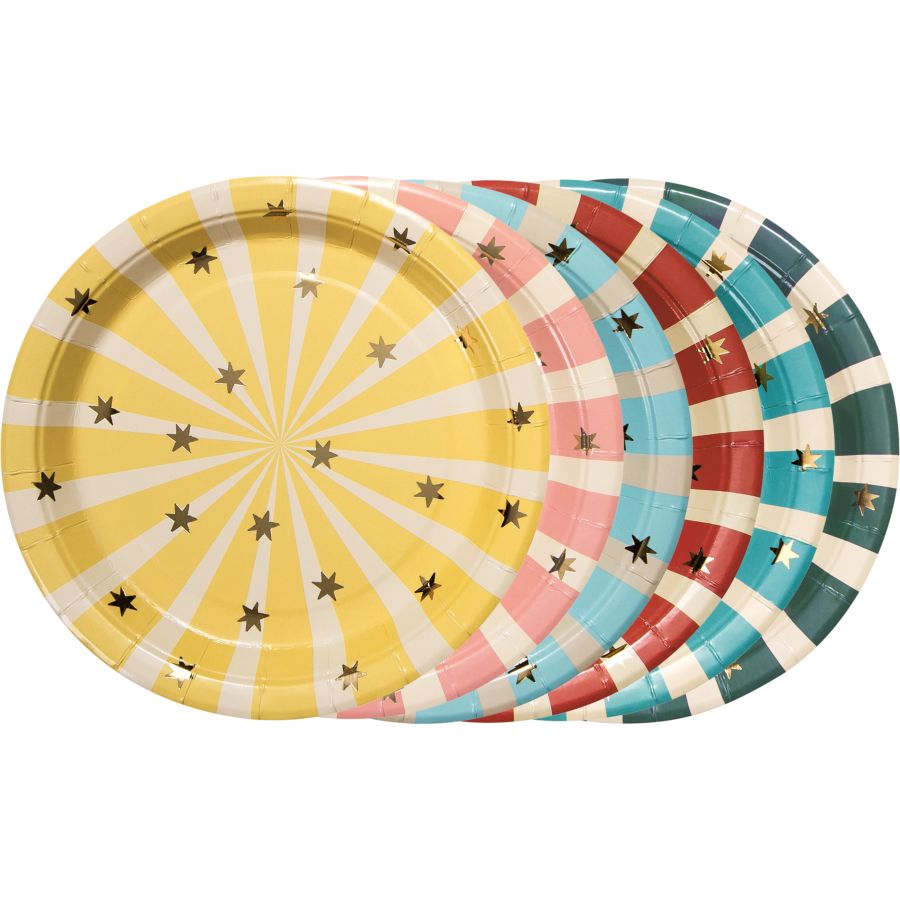 6 Petites Assiettes à Rayures Cirque pour l'anniversaire de votre ...