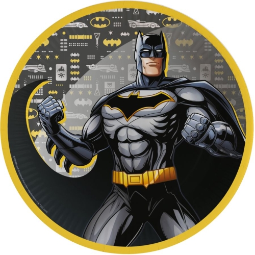 8 Assiettes Batman Round pour l'anniversaire de votre enfant - Annikids
