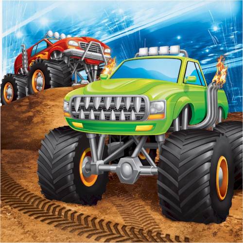 16 Serviettes Monster Truck Rally pour l'anniversaire de votre enfant ...